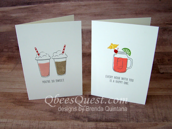 Mixed Drinks Note Cards - Qbees Quest