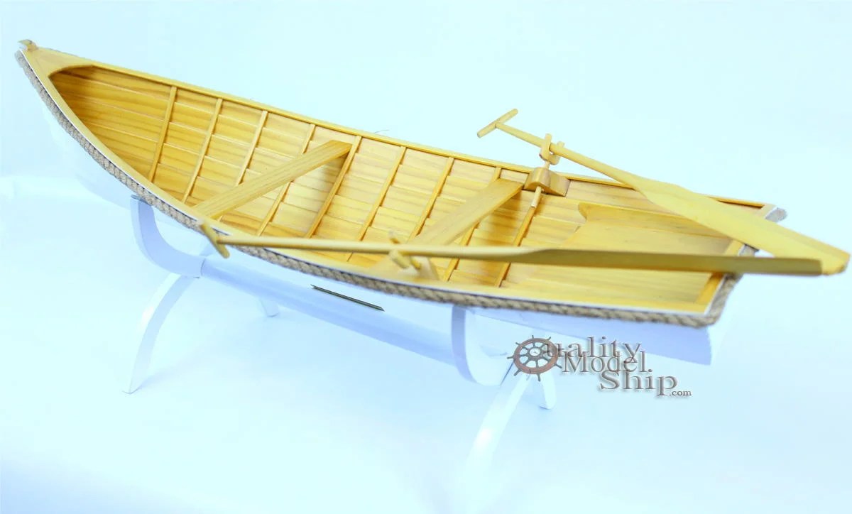 Rowing Boat 24" - Clinker Hull Handmade Wooden Row Boat Model NEW ...
