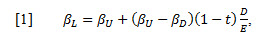 Estimating Debt Betas and Beta Unlevering Formulas ...