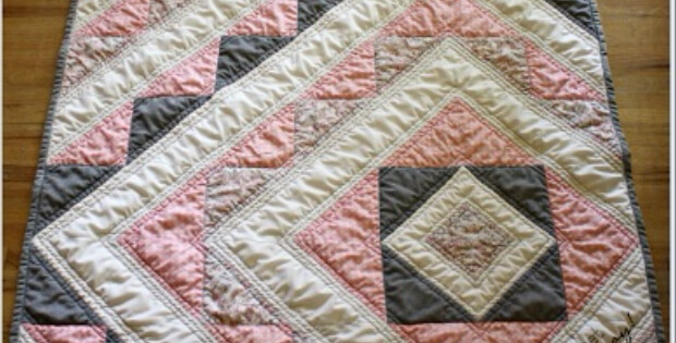 Baby Quilt Pattern Pink Fabric With Tiny Stars - Quilting Cubby