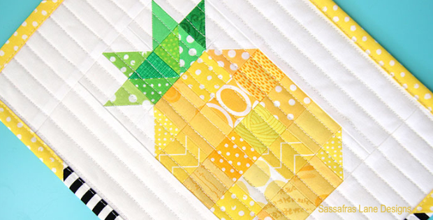 Patchwork A Pineapple Bright Mini Quilt - Quilting Cubby