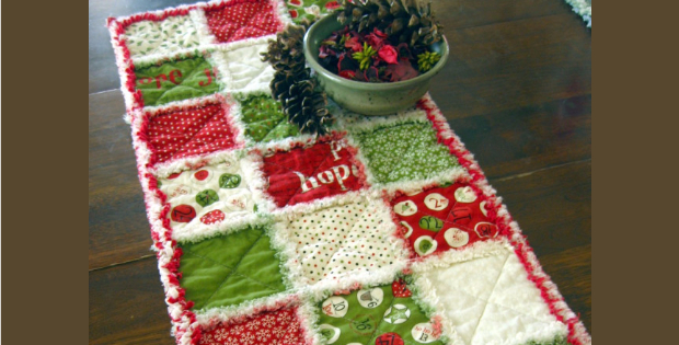 Charm Pack Rag Holiday Table Runner Anyone Can Make - Quilting Cubby