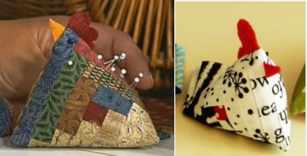 Chicken Pin Cushion Made With Left Over Orphan Blocks - Quilting Cubby