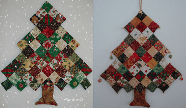 A Patchwork Christmas Ornament Christmas Tree To Add To Your Holiday ...