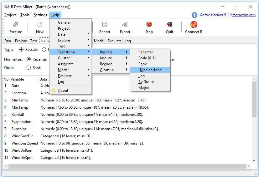 Review of the Rattle GUI for R | r4stats.com