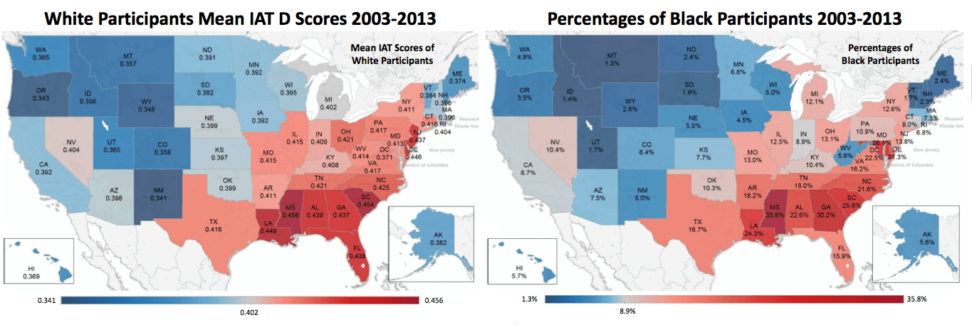 On the popularly reported black implicit association test (IAT) results ...
