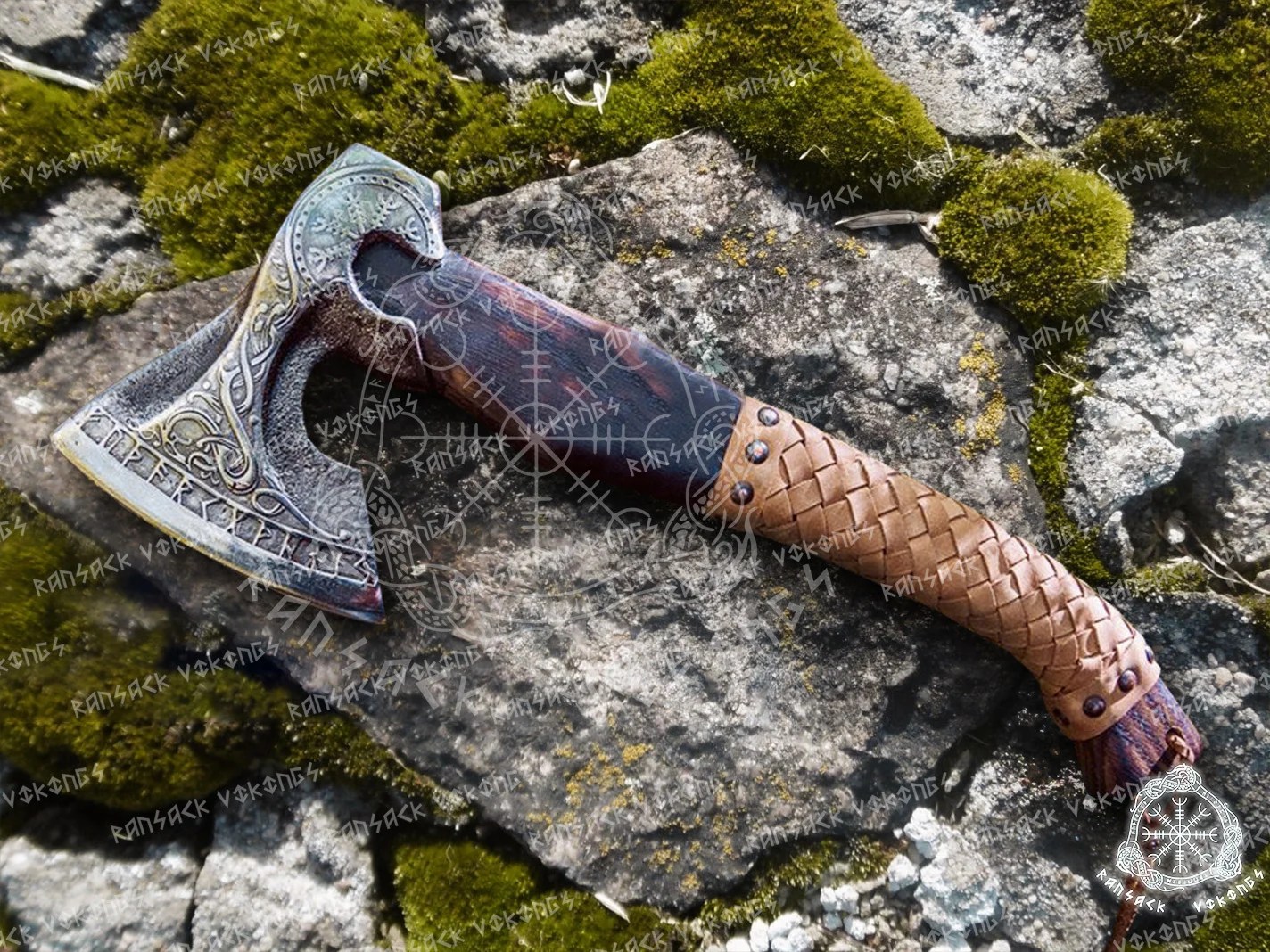 Viking Axes Handmade Carbon Steel Viking Camping Bearded Norse Axe Xmas Gifts High-End ...