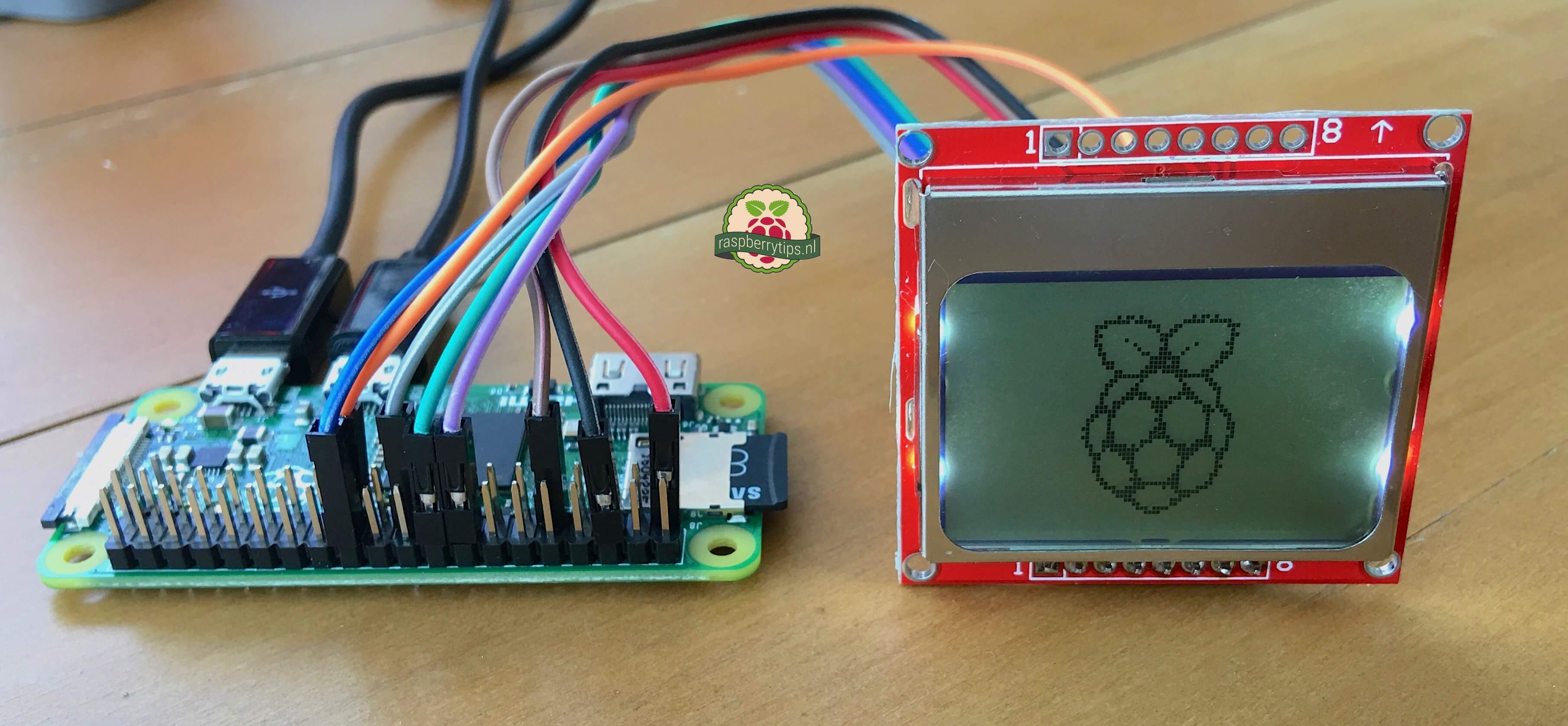 Nokia 5110 display aansluiten op een Raspberry Pi • raspberrytips.nl
