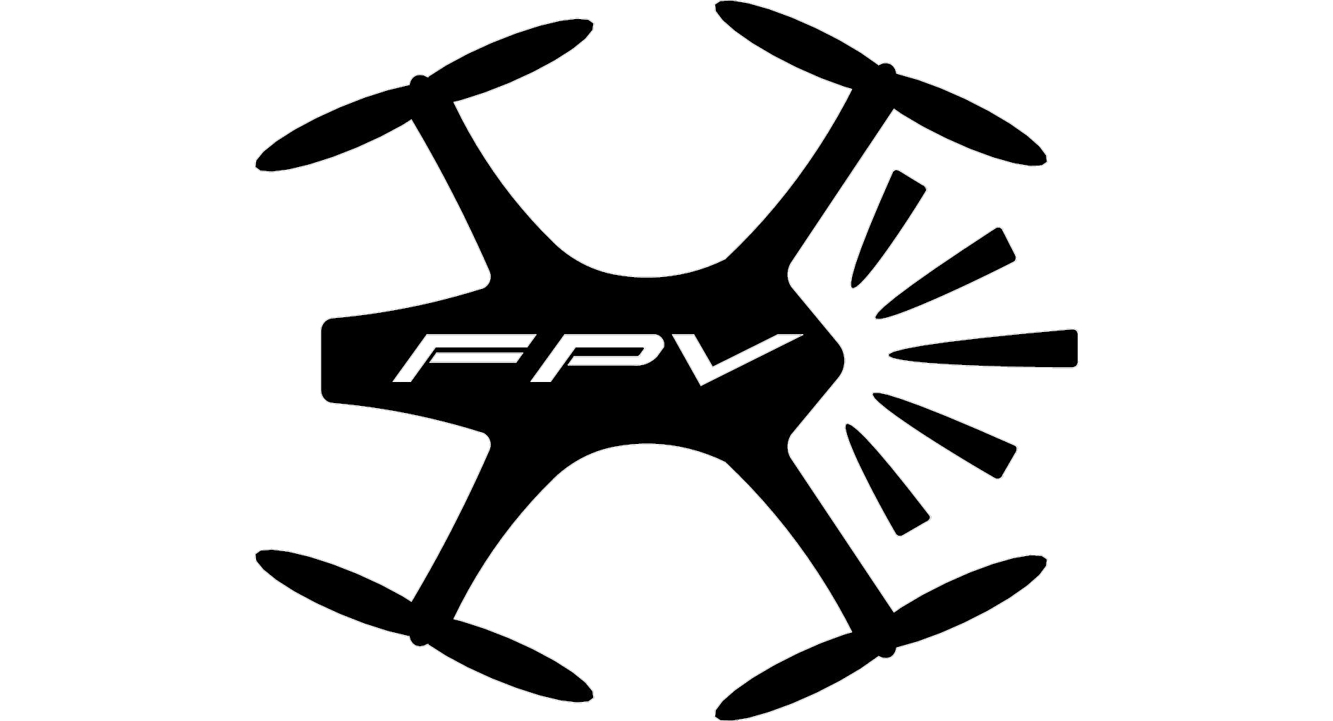 FPV Logo Sticker_schwarz - Drohnen Luftaufnahmen Switzerland