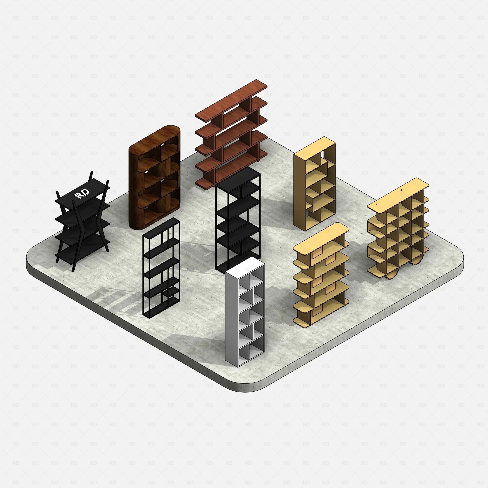 Revit Shelving System 02 9 Parametric Shelf Families Rd Studio
