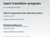 Show A Progress Bar When A React Transition Is Running React