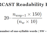The Forcast Readability Formula For Technical Advanced Texts