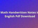 Math Handwritten Notes In English Pdf Download Readaxis