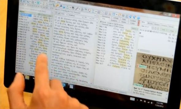 BibleWorks 9 on Windows 8 Tablet PC (Preview) - Reading Acts
