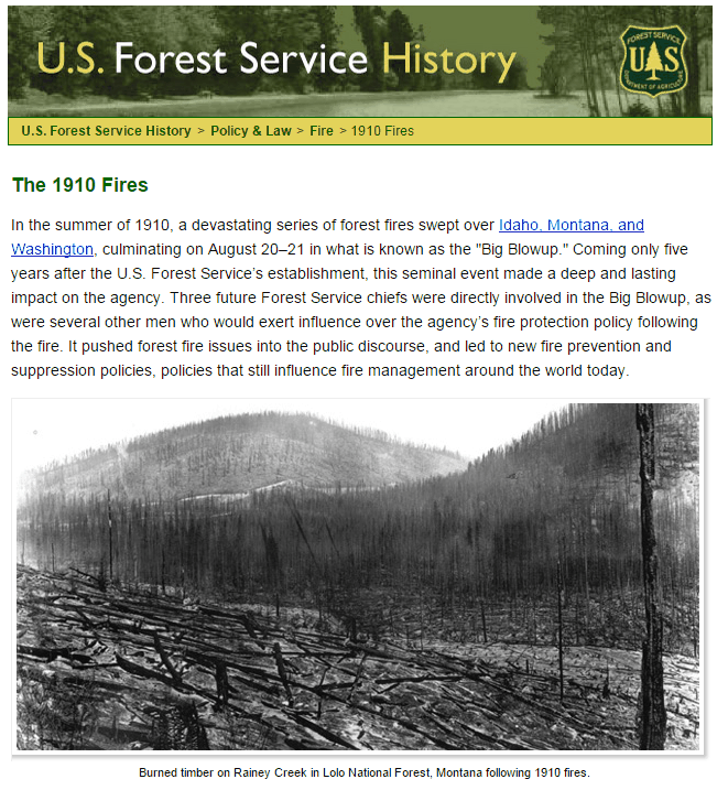 1910 – Largest Fires In US History | Real Climate Science