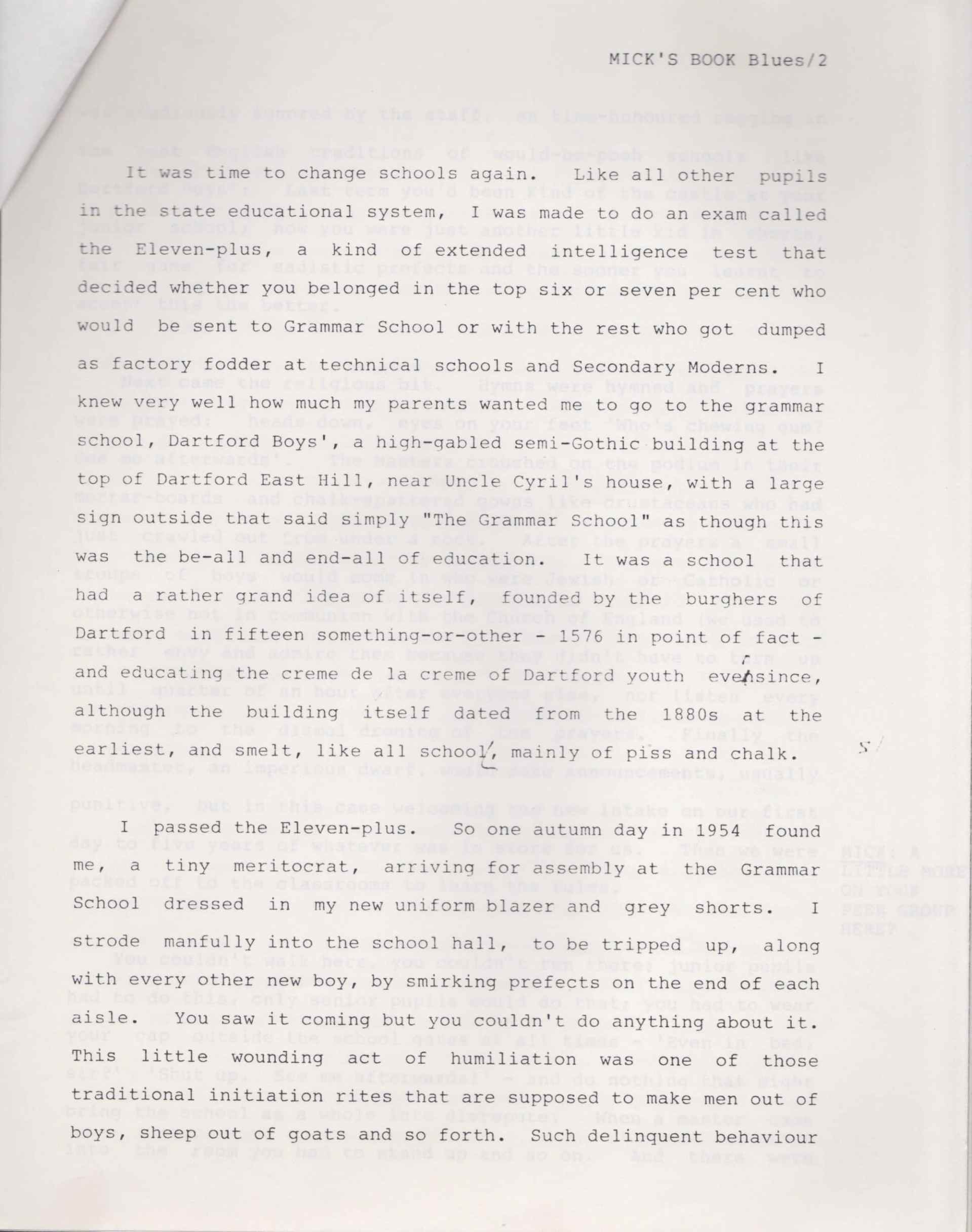 Mick Jagger – Manuscript of Unpublished Autobiography With Handwritten ...