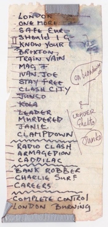 Virtual Museum – Handwritten Set Lists by the Rolling Stones, Bruce ...