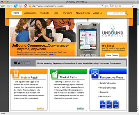 unbound commerce: moble phone website