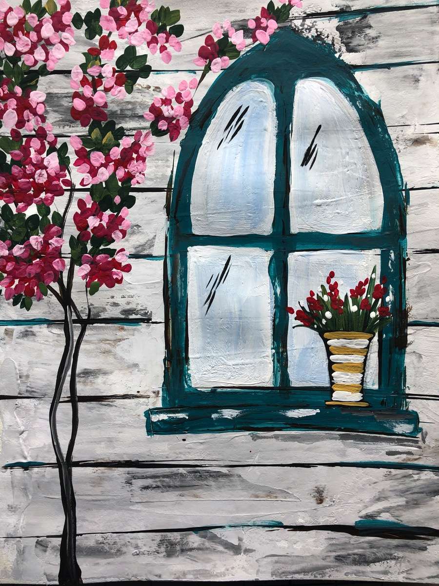 Teal Window Painting Tutorial
