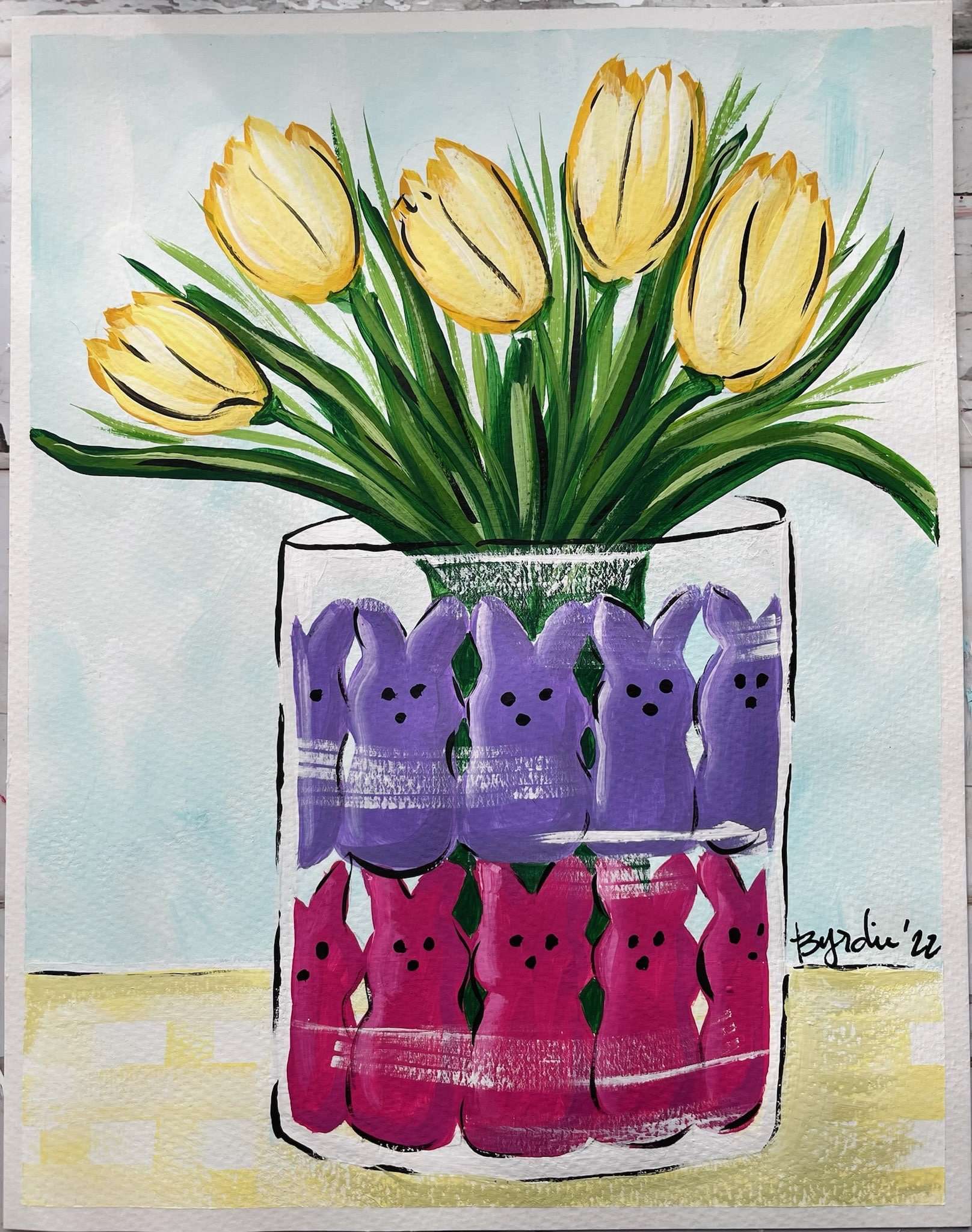 Tulips and Peeps Painting Tutorial