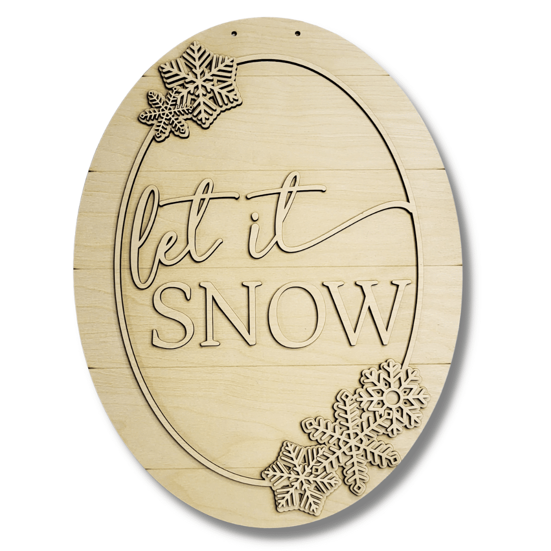 Let it Snow Sign DIY Kit | 18" Oval - Redbyrd Designs