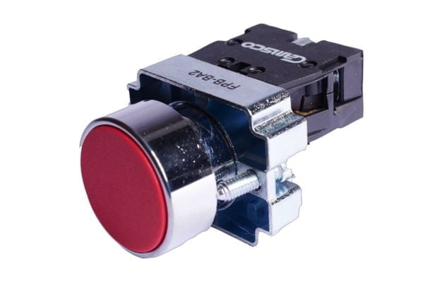 FPB-BA2 R, PULSADOR METALICO RASANTE ROJO 1NC DIAM. 22MM – Redcoind ...