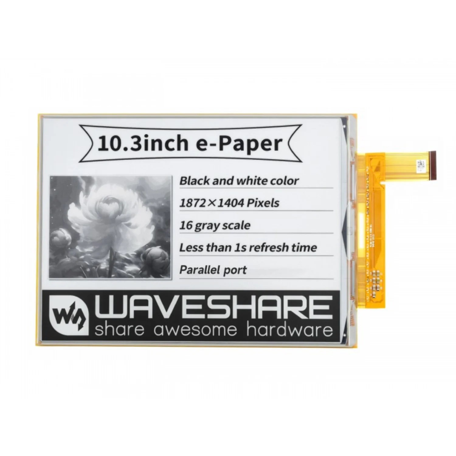 Waveshare 10 3 Flexible E Ink Display 1872x1404 Flexible E Paper