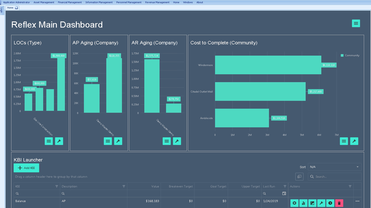 Reflex Dashboards | Reflex ERP Software