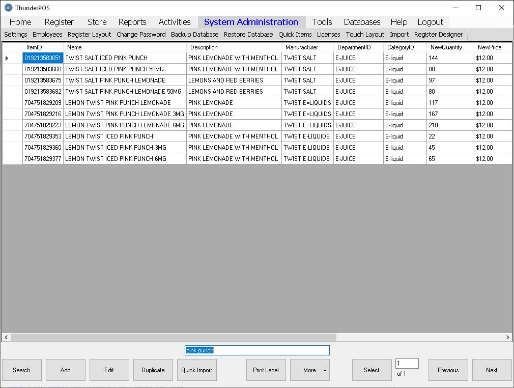 Vape Shop POS – ThunderPOS