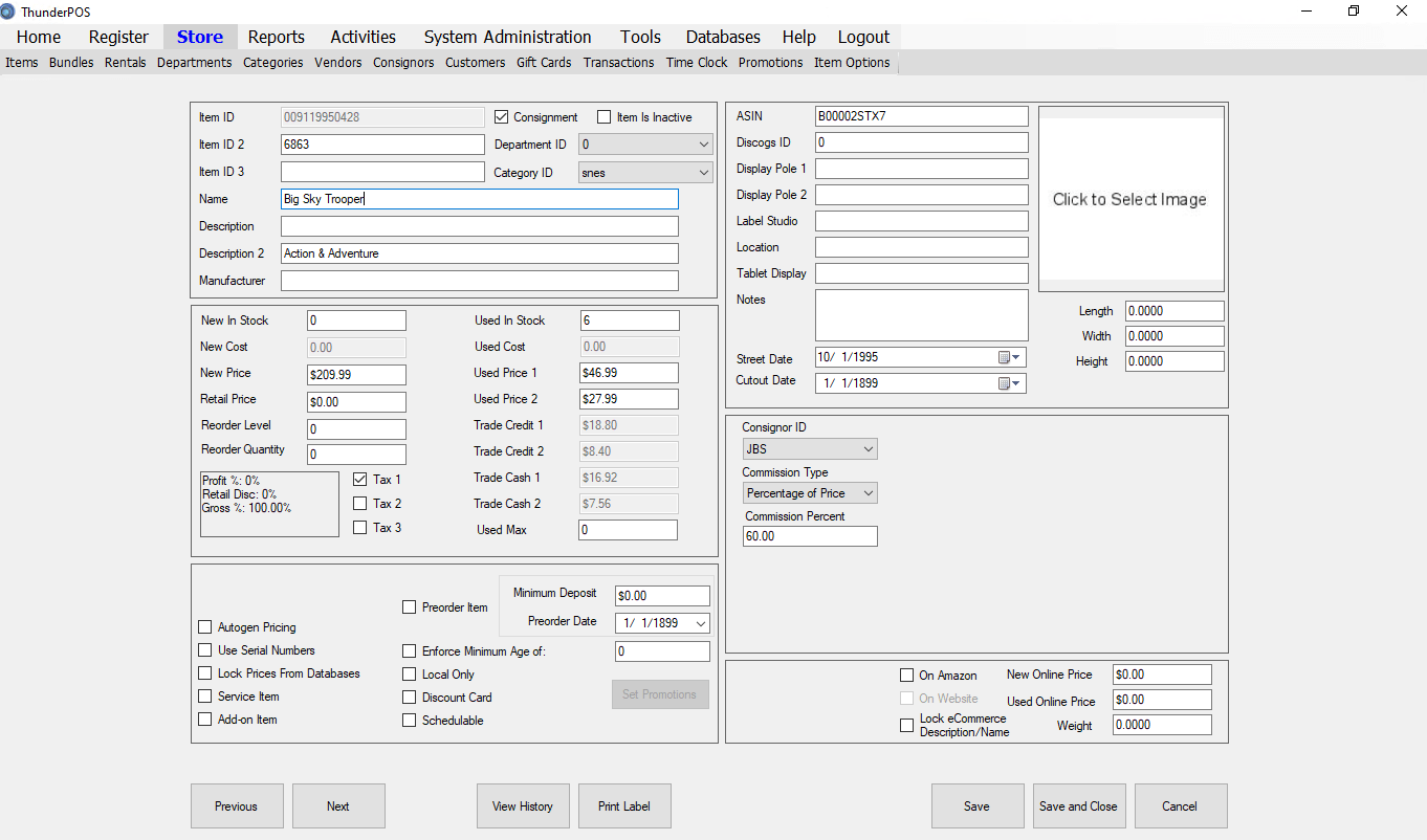 Consignment Store POS – ThunderPOS