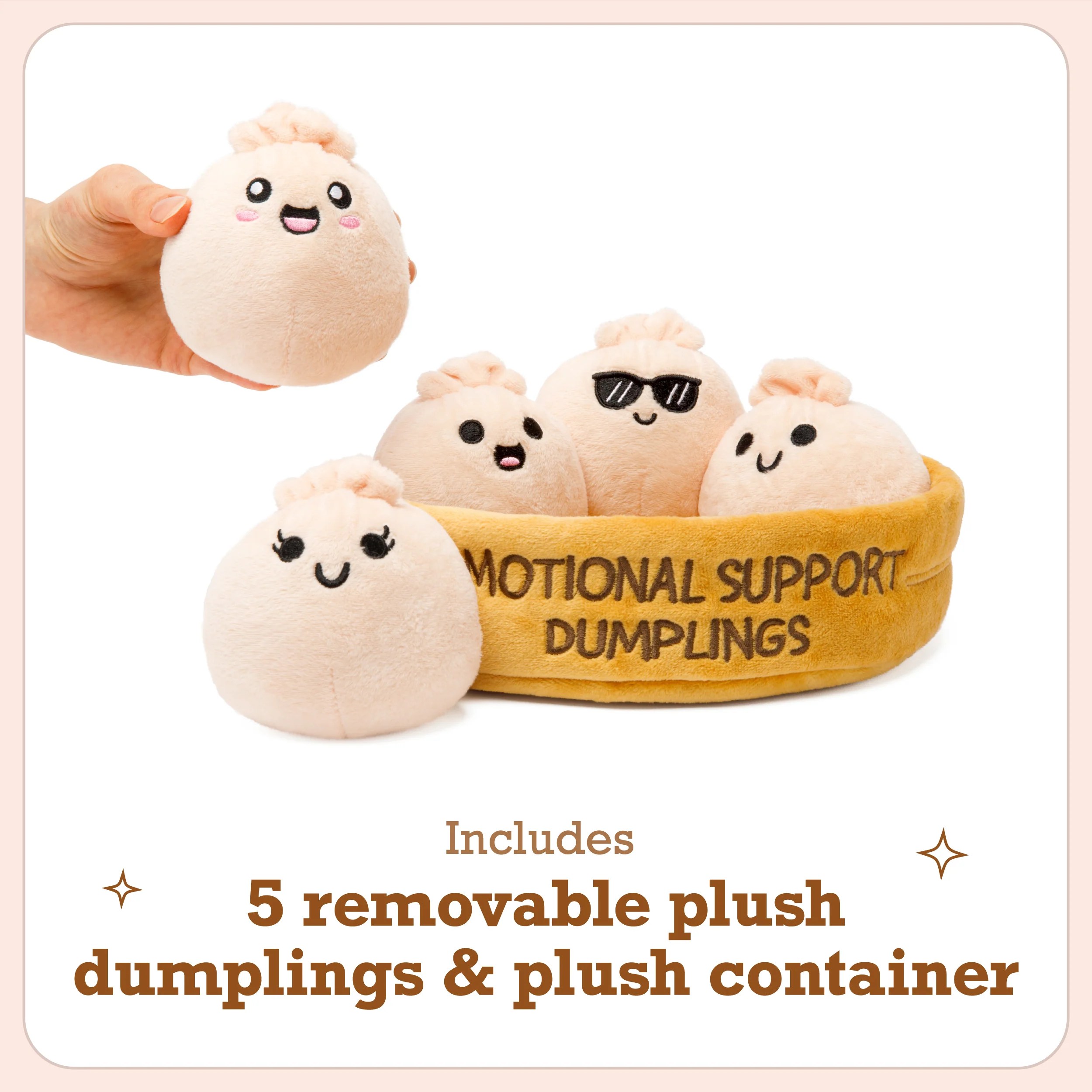 Emotional Support Dumplings Cuddly Food Plushies Relatable