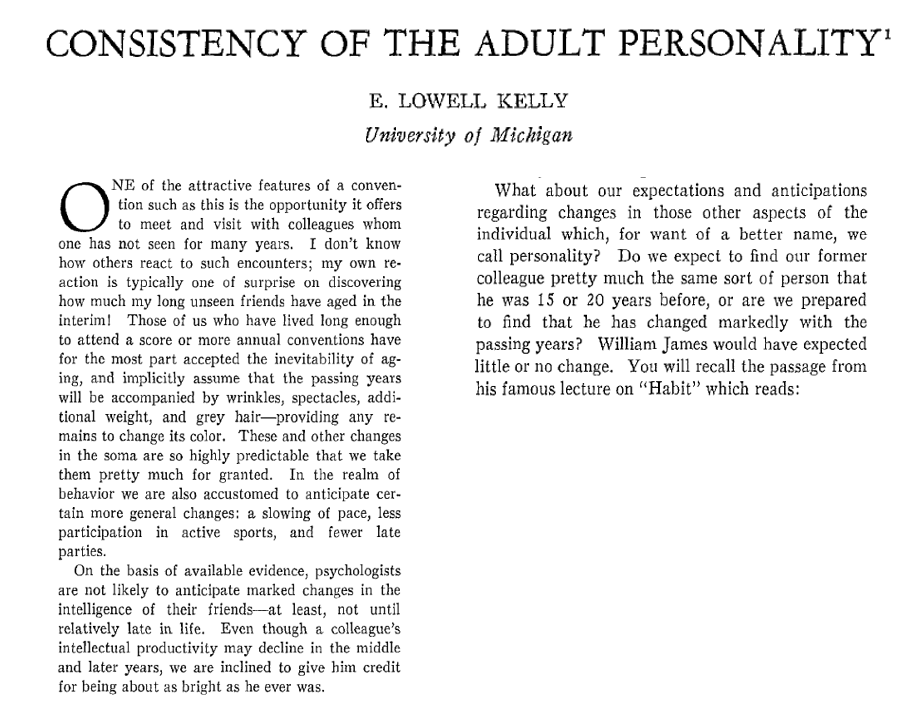 Personality Over Time: A Historic Review - Replicability-Index