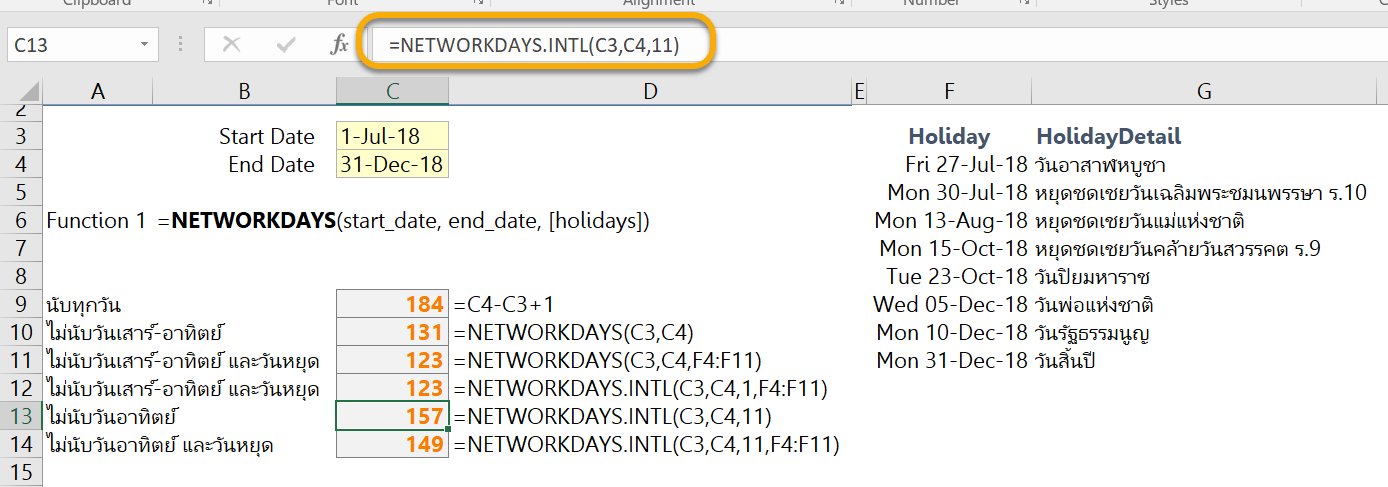 สูตร Excel นับเฉพาะวันทำงาน [NETWORKDAYS.INTL] – วิศวกรรีพอร์ต