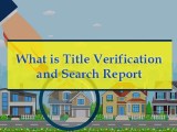 What Is Title Verification And Search Report