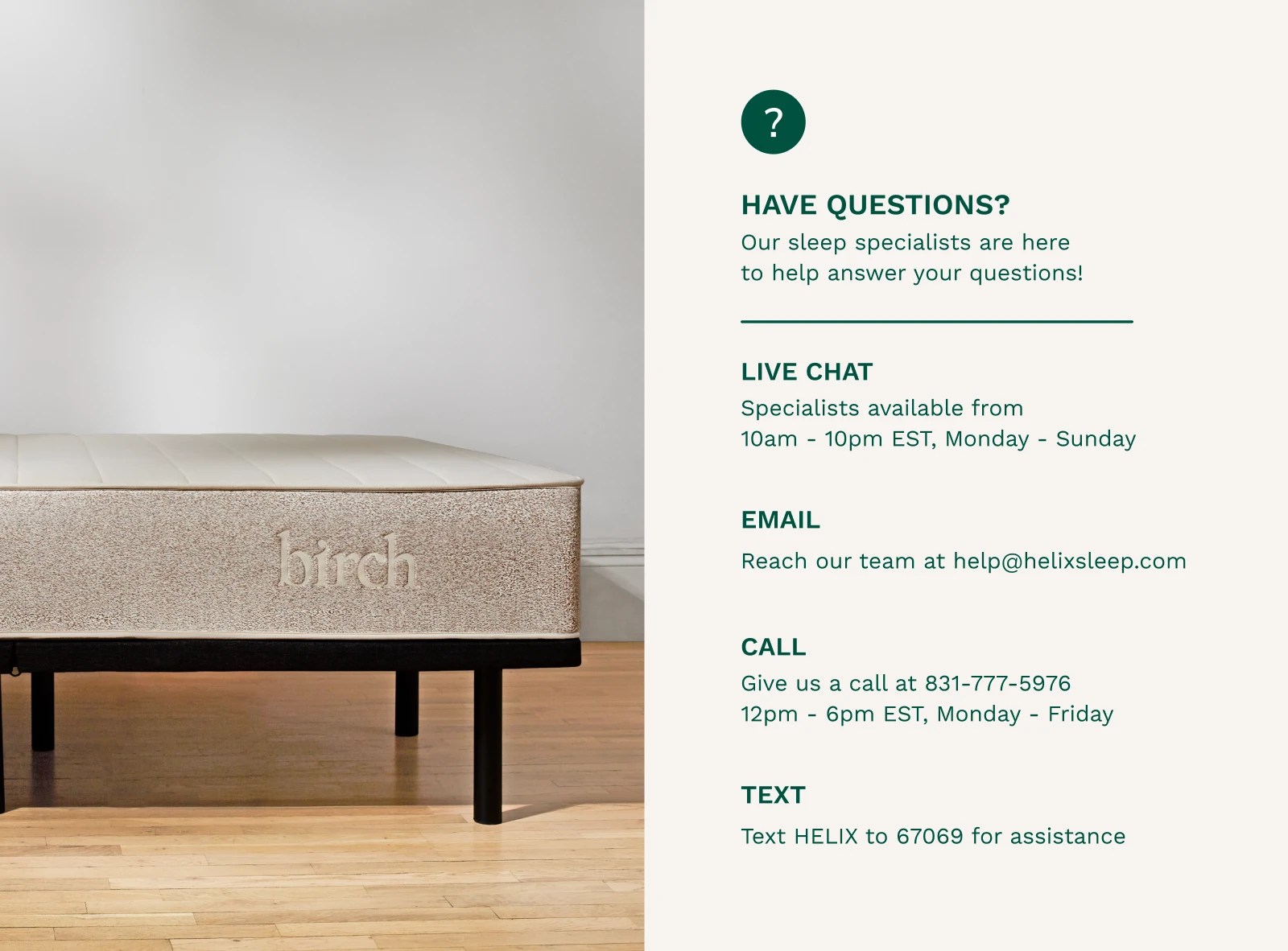 Adjustable Base Birch