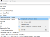 Summary Tables Resinsight