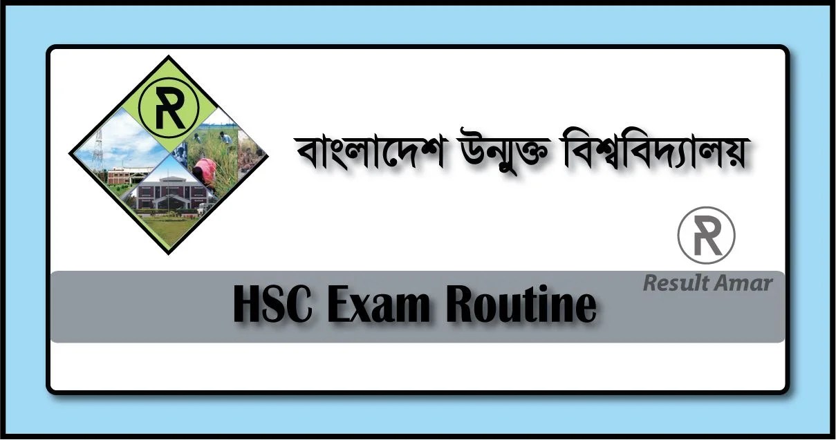 Bangladesh Open University HSC Routine 2024 [PDF] www.bou.edu.bd
