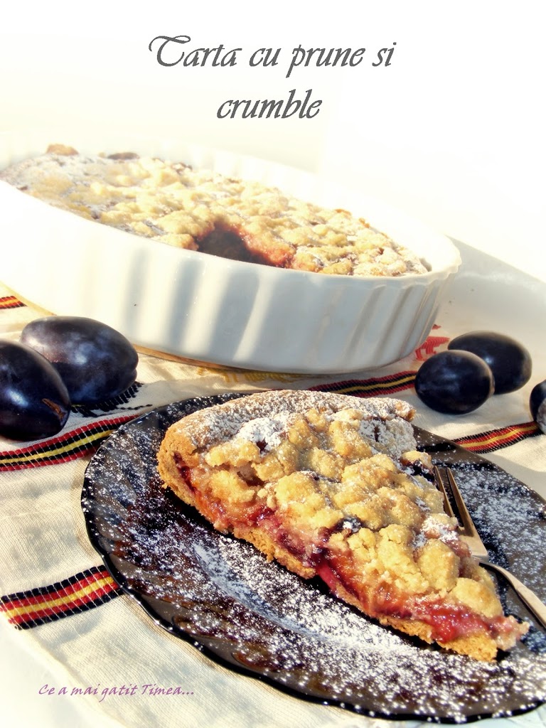 Tarta cu prune si crumble