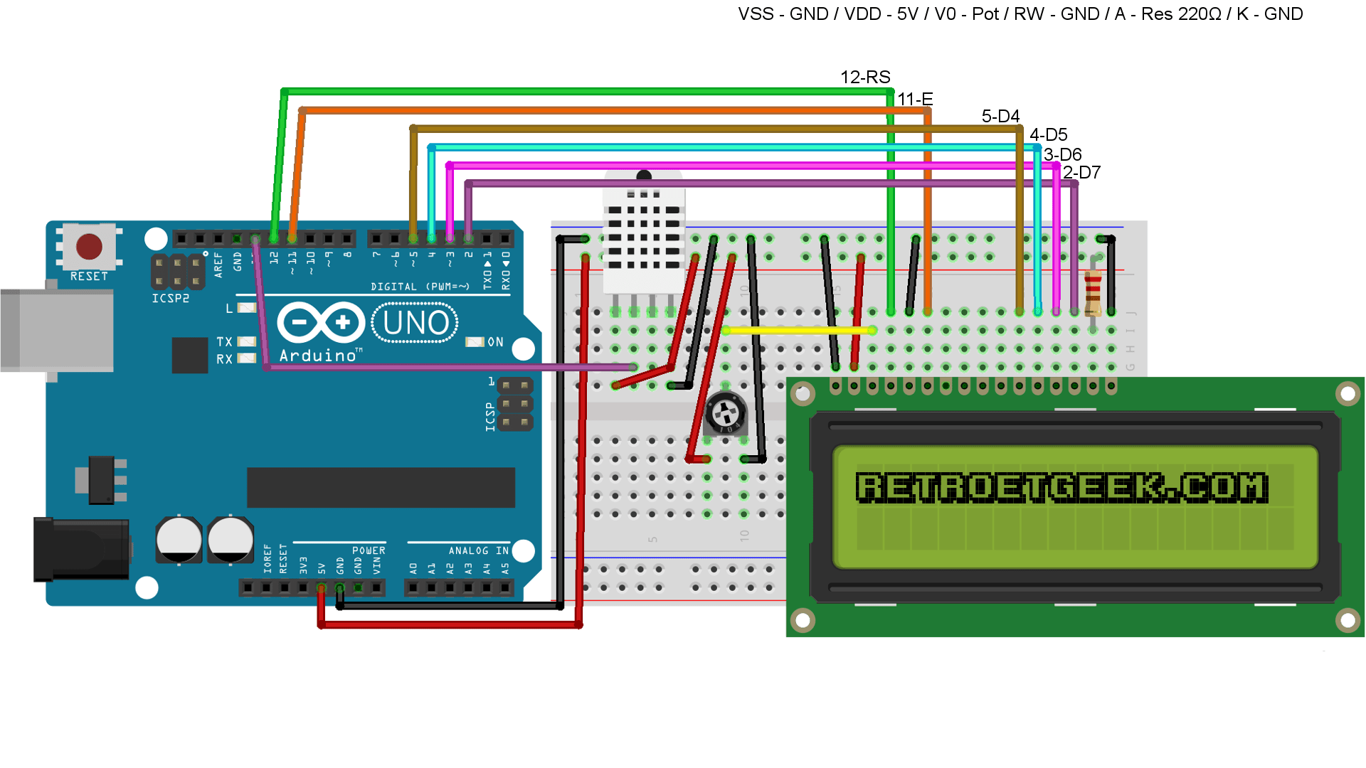 Arduino utiliser un écran lcd 16×2 - Retro et geek