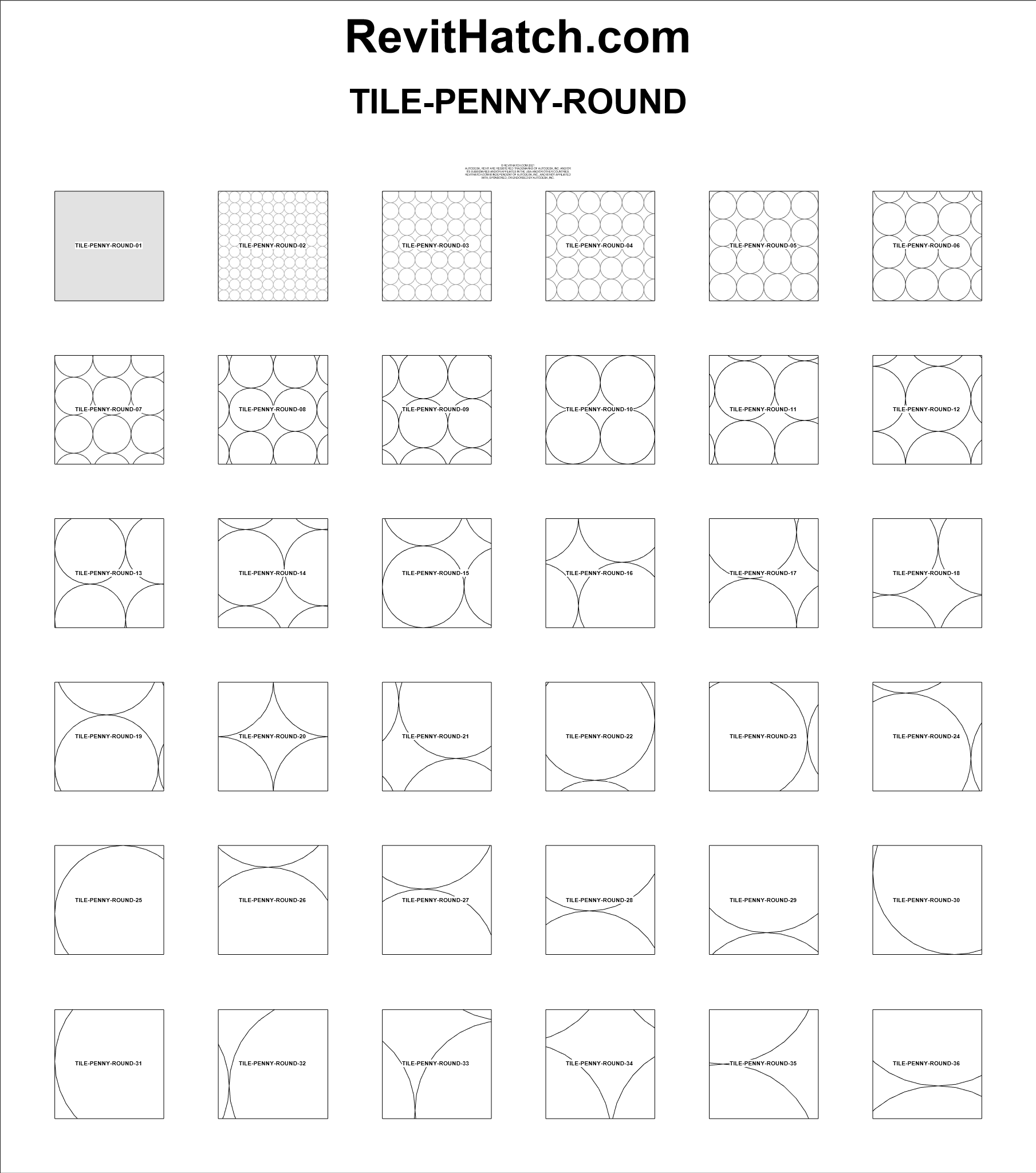 Penny Round Tile – Revit Hatch