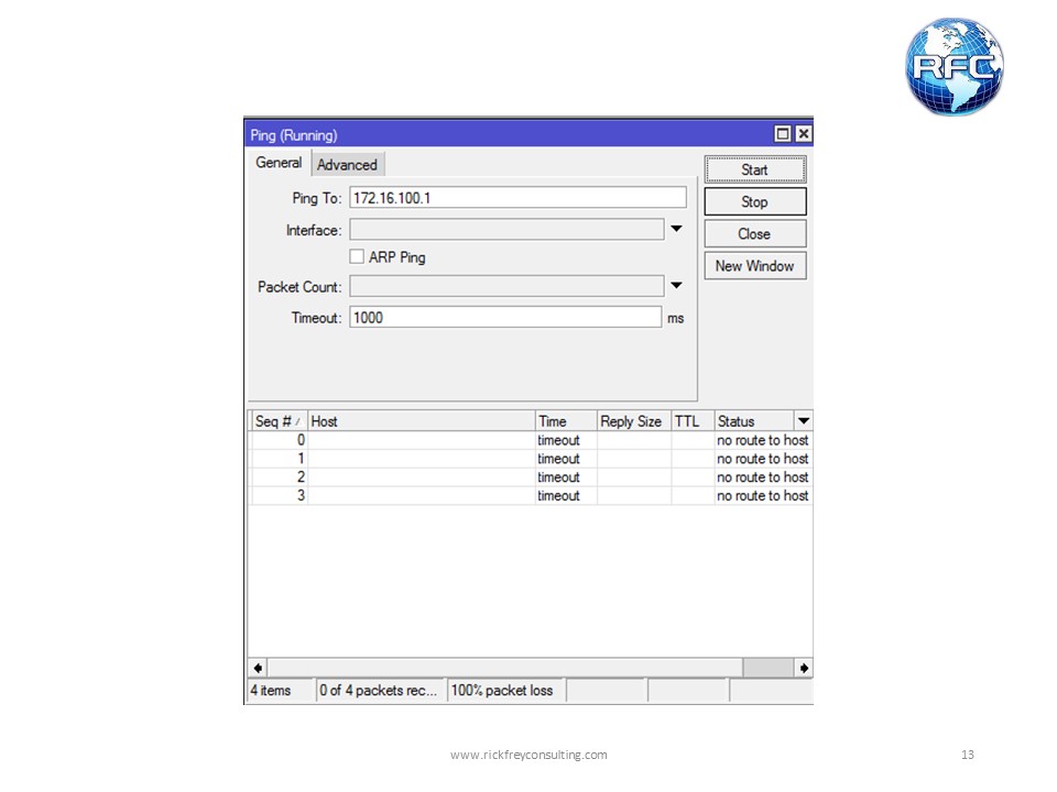 Ping tool in RouterOS
