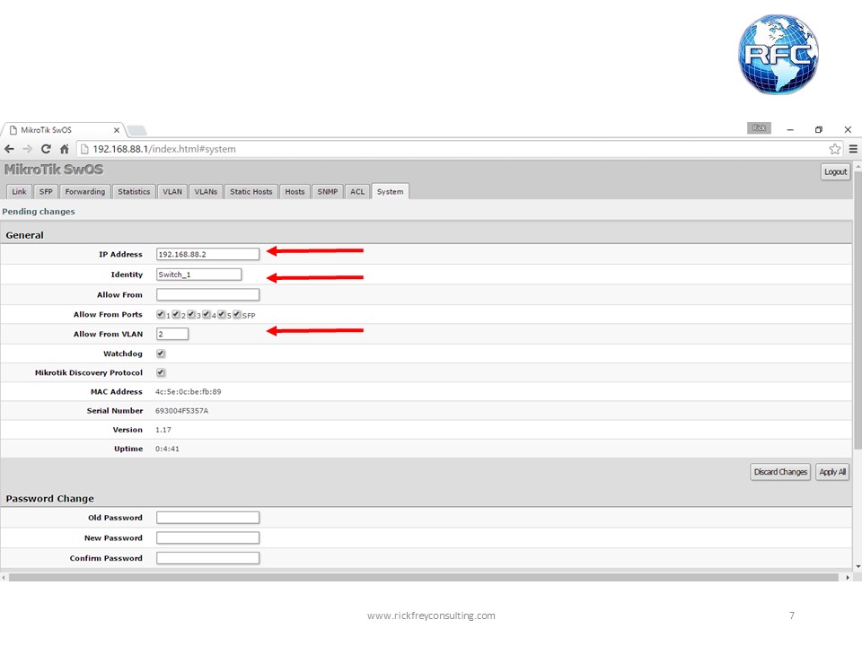 Basic VLANs with SwitchOS