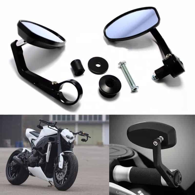 Bar End Mirrors Oval For 7/8" Handlebars - Ride India Ride