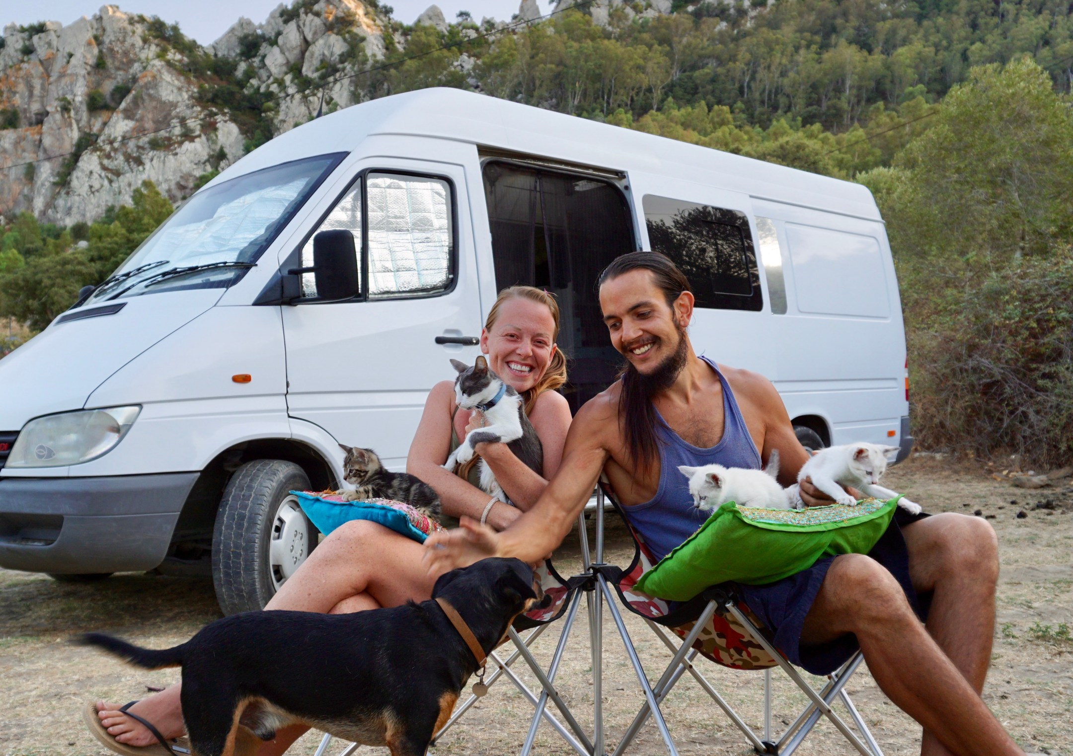 A family of 8 living in a self converted sprinter van