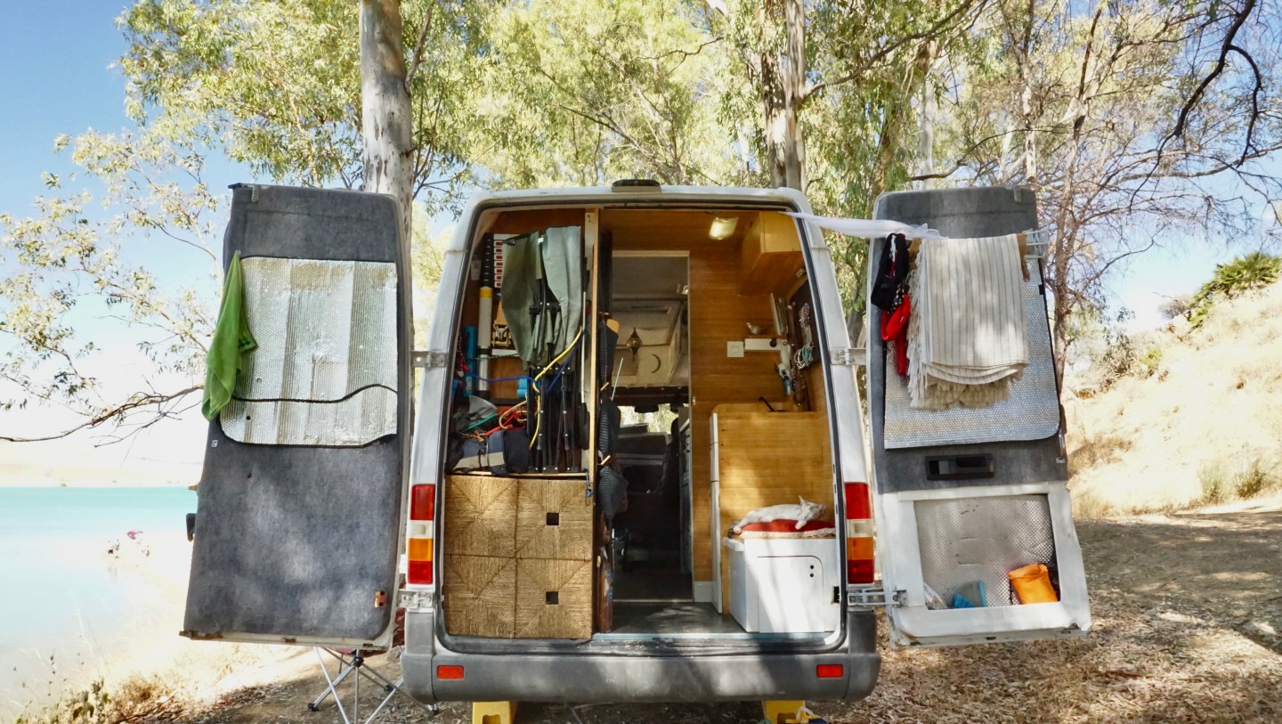 A family of 8 living in a self converted sprinter van