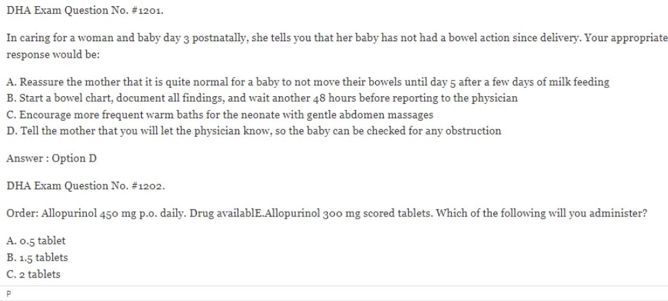 DHA questions and answers for nurses - Right Job Alert