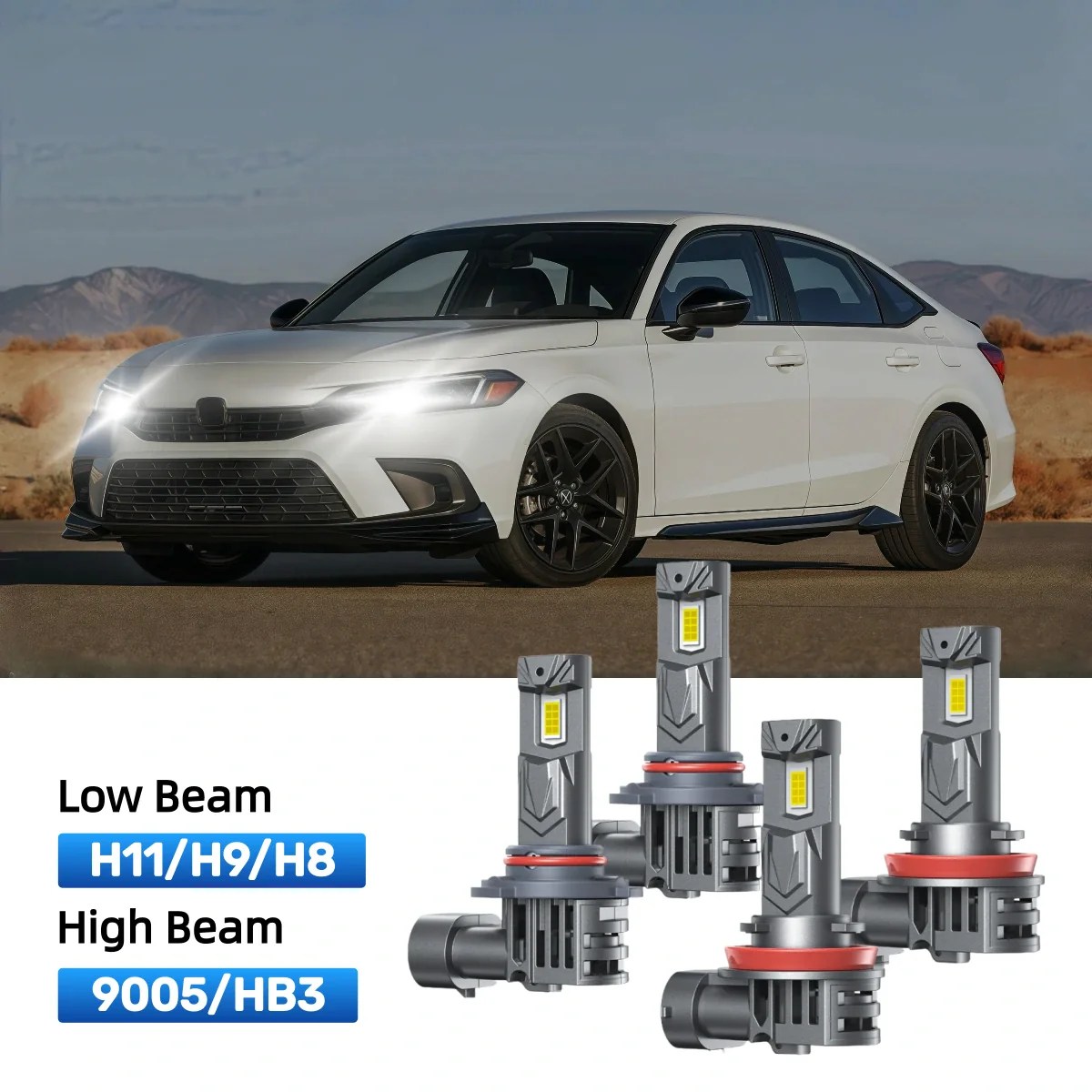 2022 Honda Civic Led Headlight Bulbs Upgrade Rimthin