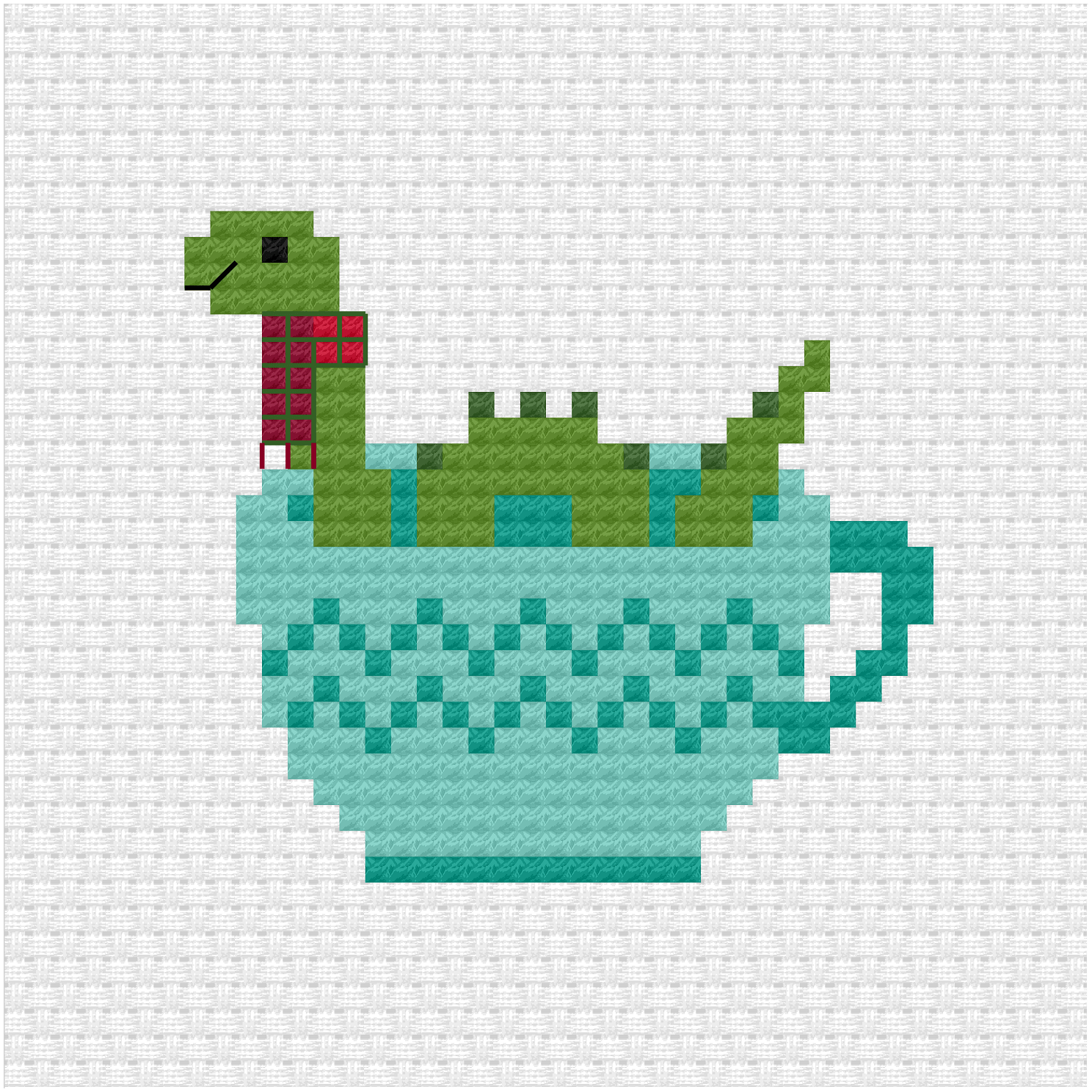 Tea cup ness cross stitch pattern - Ringcat Design