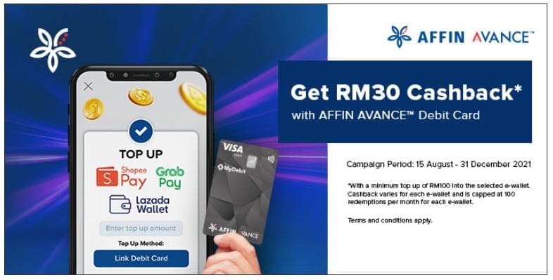 Affin Avance Campaign Offers RM30 Cashback For Selected E-Wallet Top-Ups