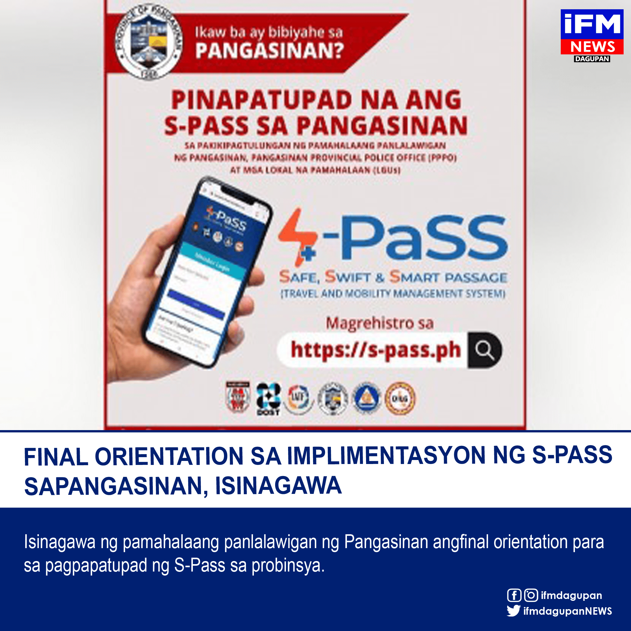 FINAL ORIENTATION SA IMPLIMENTASYON NG S-PASS SA PANGASINAN, ISINAGAWA ...